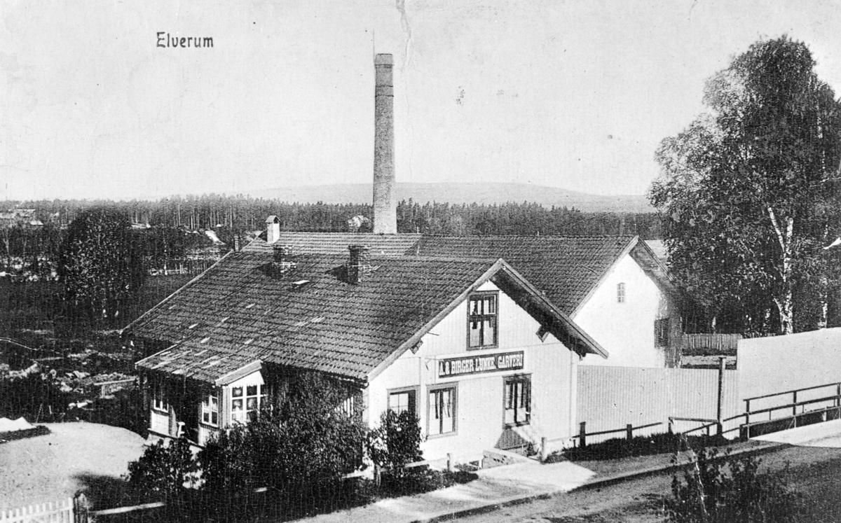 Postkort, Elverum, A&Birger Lunke Garveri - Anno Domkirkeodden ...