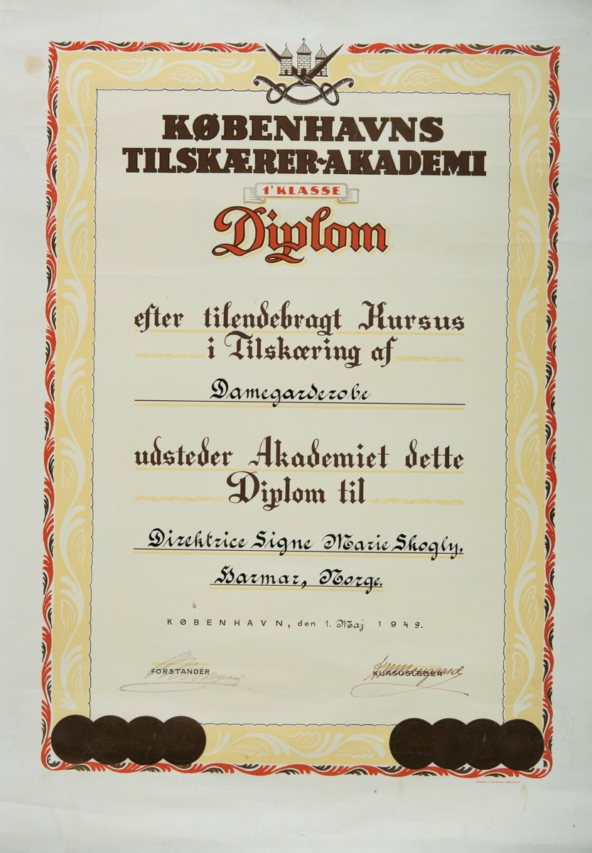 Diplom - Anno Domkirkeodden / DigitaltMuseum