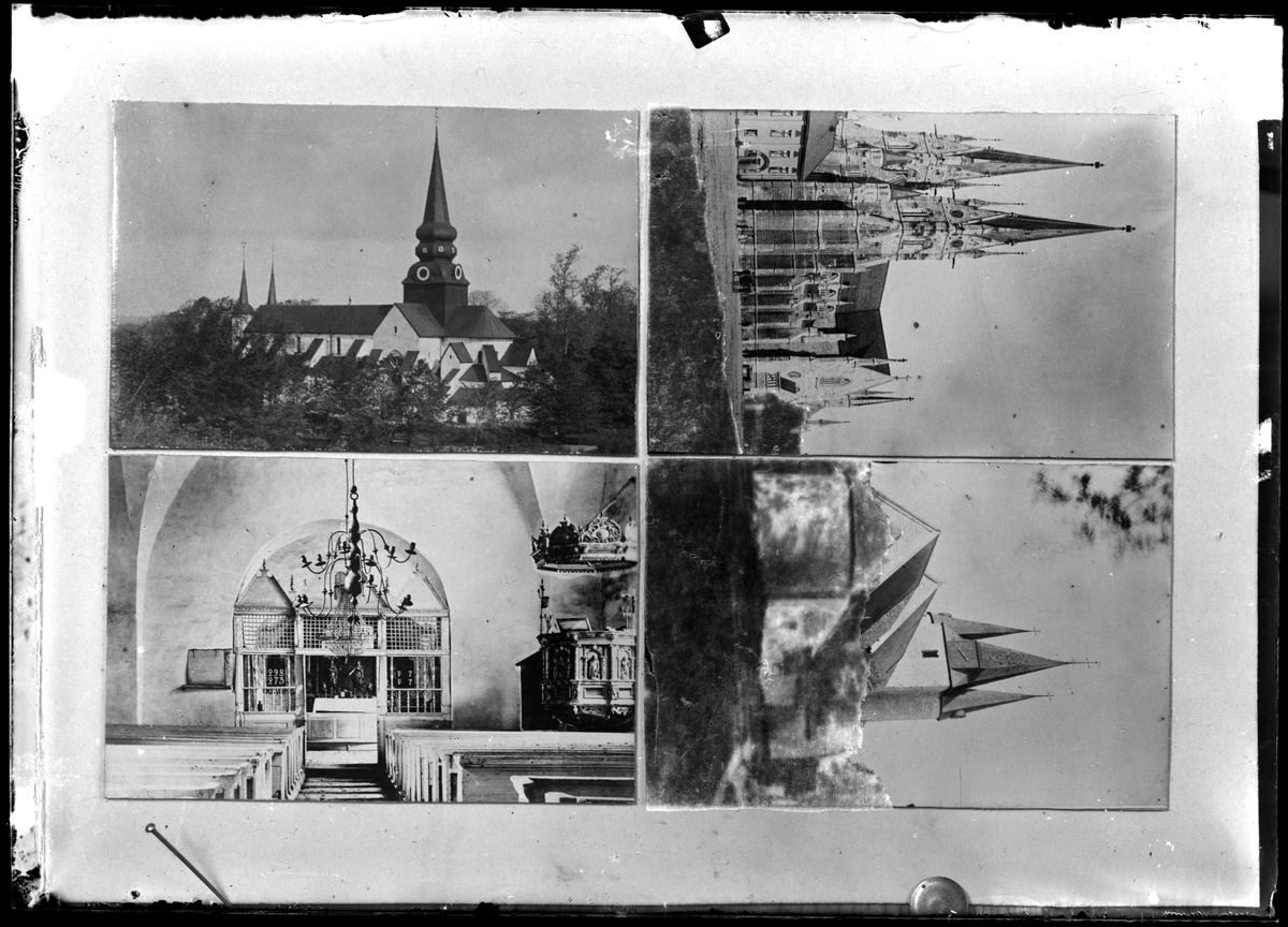 Vykort med kyrkor - Västergötlands museum / DigitaltMuseum