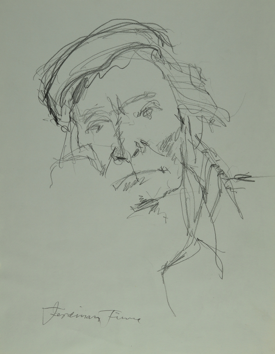 Ferdinand Finne [Portrettegning] - Nils Aas Kunstverksted / DigitaltMuseum