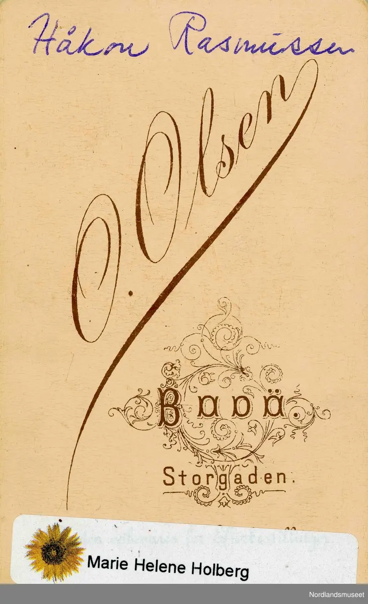 Portrett av Haakon Marelius Rasmussen, født 27.04.1873, fra Saursfjord ...