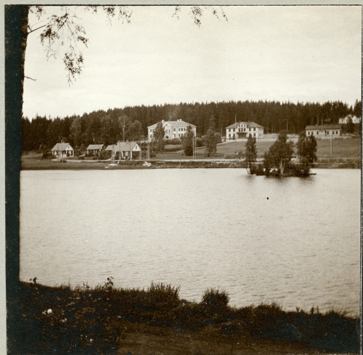 Fagersta stad, Fagersta kn. Stereoskopi, Kolbäcksån med Fagersta ...