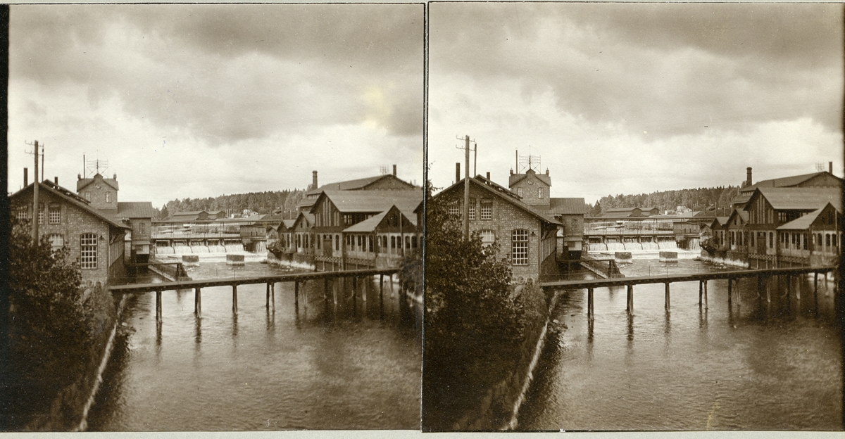 Fagersta stad, Fagersta kn. Stereoskopi. Gamla turbinhuset och Mekanisk ...