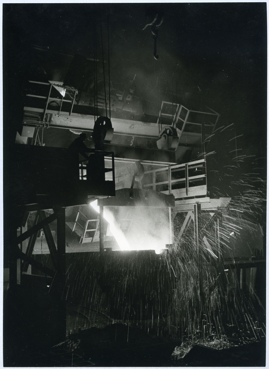 Fagersta stad, Fagersta kn. Interiör av verkstad, Fagersta bruk, 1964 ...