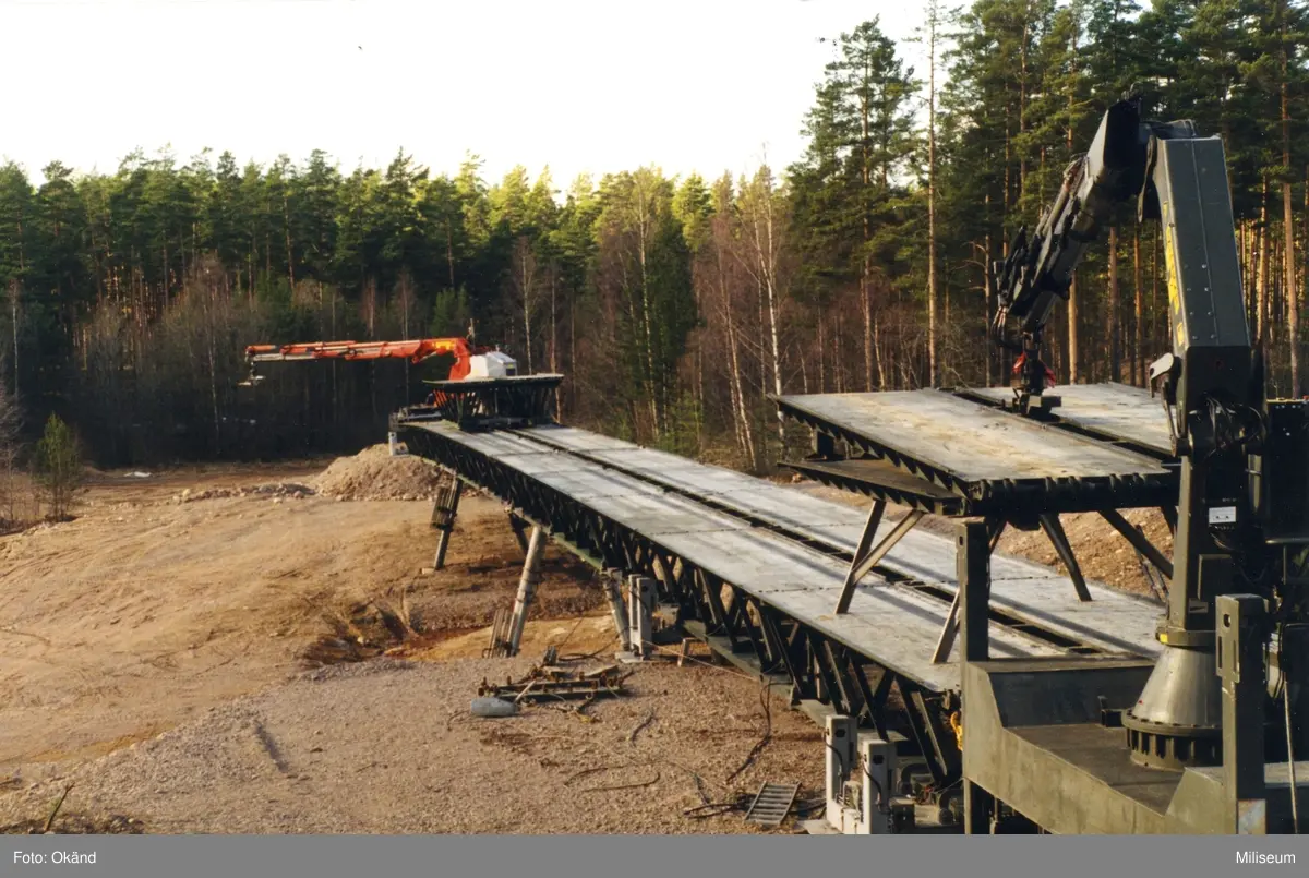 Byggnation av Krigsbro 6 (KB 6). - Miliseum / DigitaltMuseum