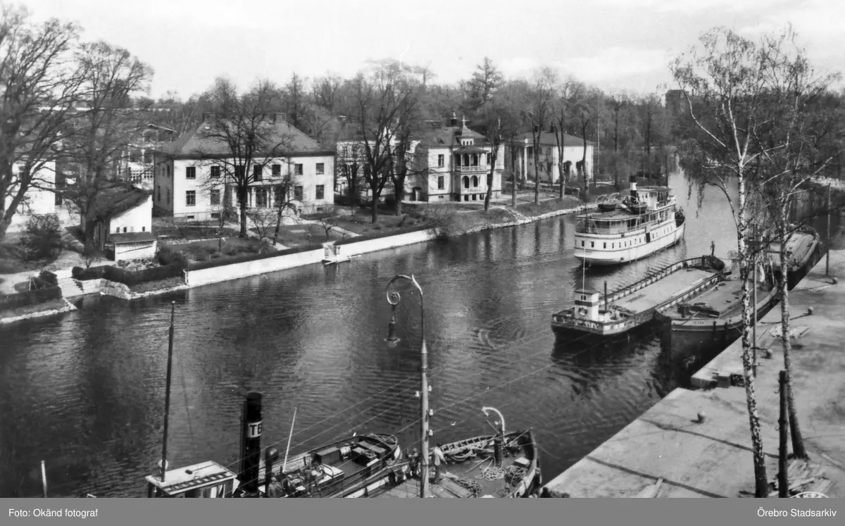 Fartyg vid Örebro hamn, 1930-tal - Örebro Stadsarkiv / DigitaltMuseum