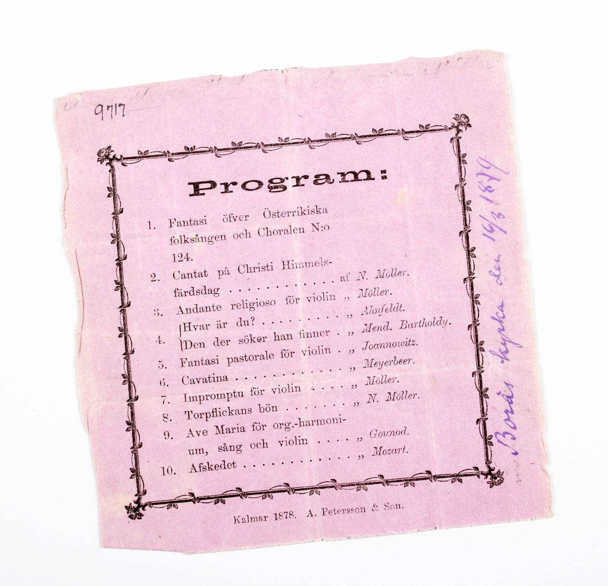 Konsertprogram - Borås Museum och Textilmuseet / DigitaltMuseum