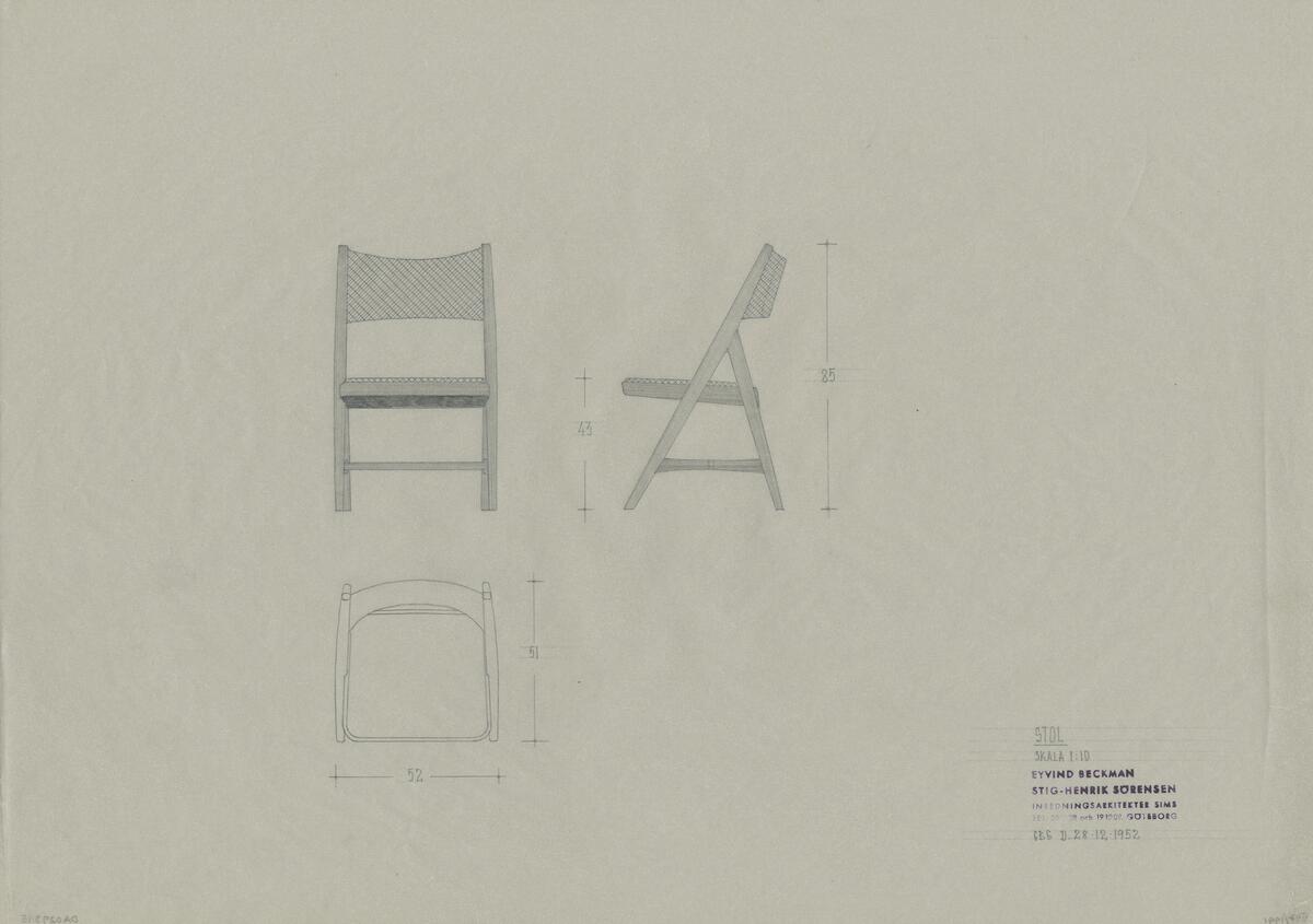Stol [skiss] - Designarkivet / DigitaltMuseum