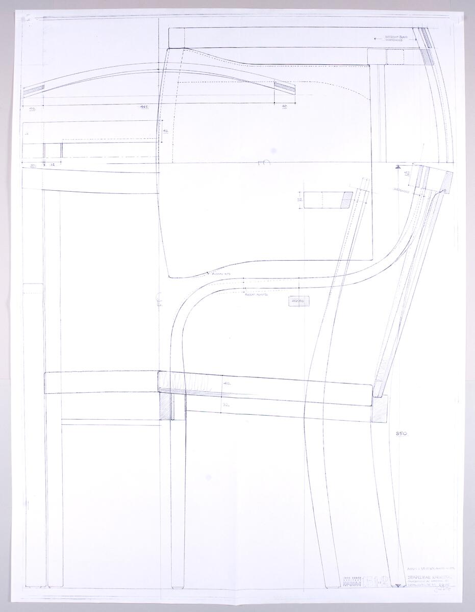 Stol för ICA-restauranger Kangaroo Rotunda 151-2 1553-d 150 [ritning ...