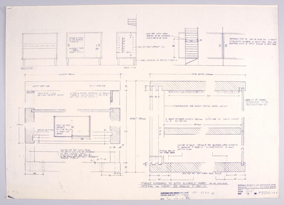 Skåp [ritning] - Designarkivet / DigitaltMuseum