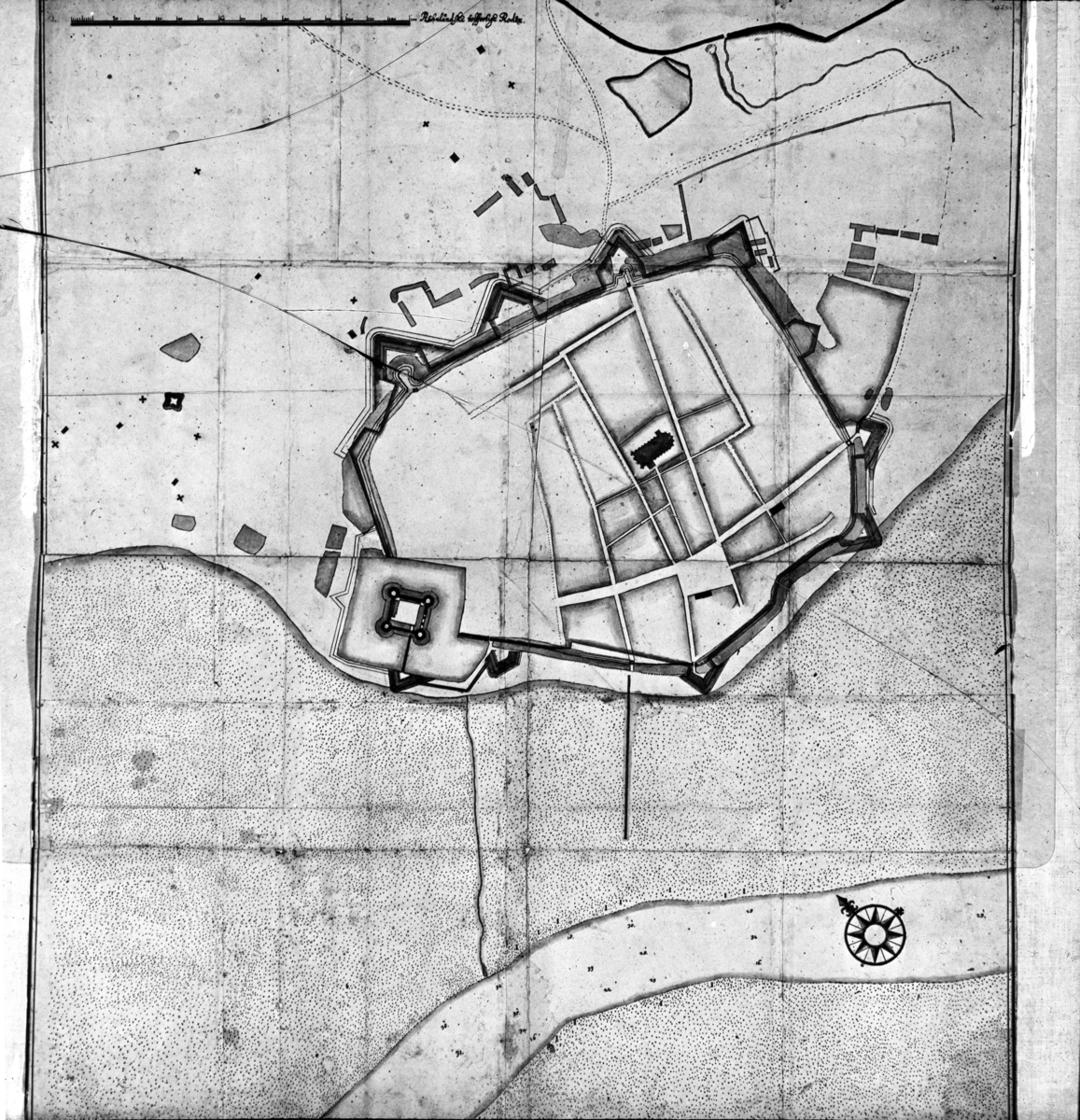 Karta över den medeltida staden Landskrona. - Landskrona museum ...