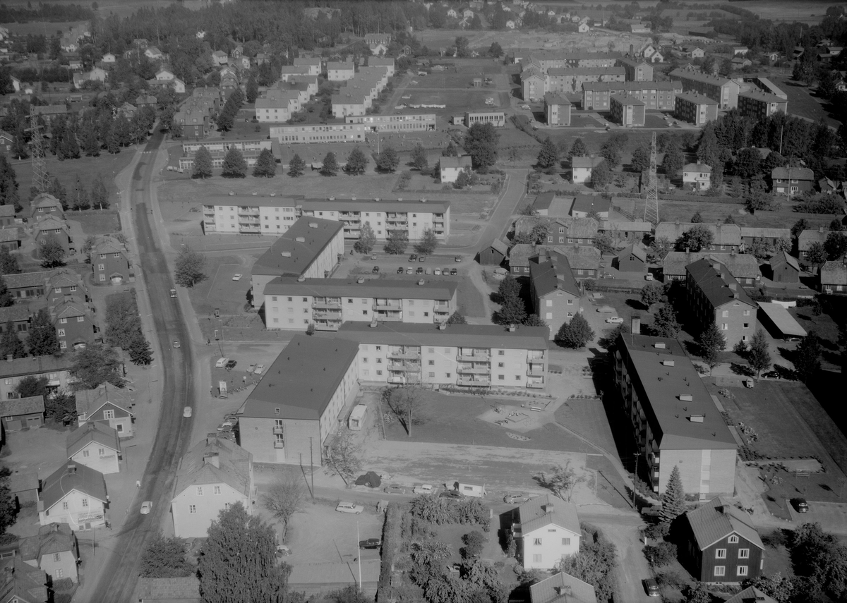 Flygfoto över Forssa, Borlänge. - Dalarnas museum / DigitaltMuseum