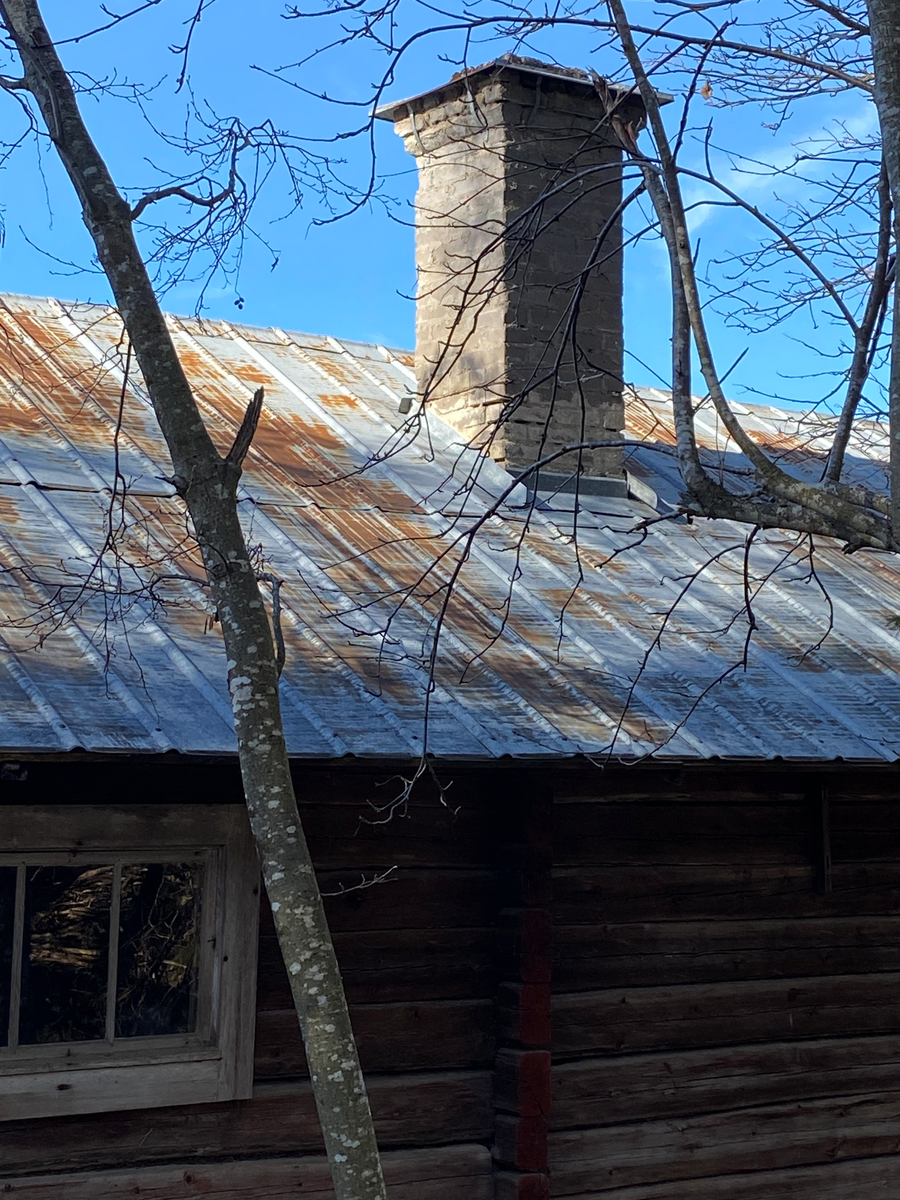 Bostadshus uppfört i timmer, takbeklädnad av pannplåt, murad skorsten ...