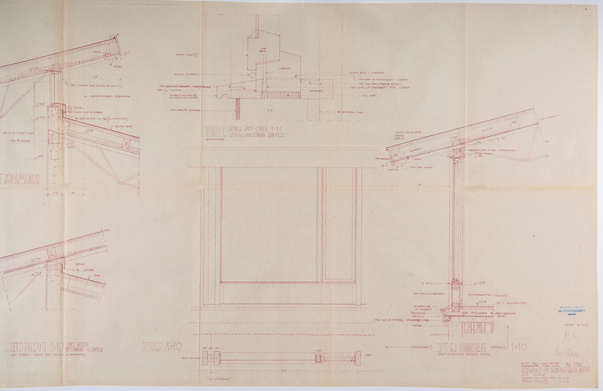 Arkitekttegninger av restaurantbygget på Hedmarksmuseet og Domkirkeodden. Restautanten ble åpnet ...