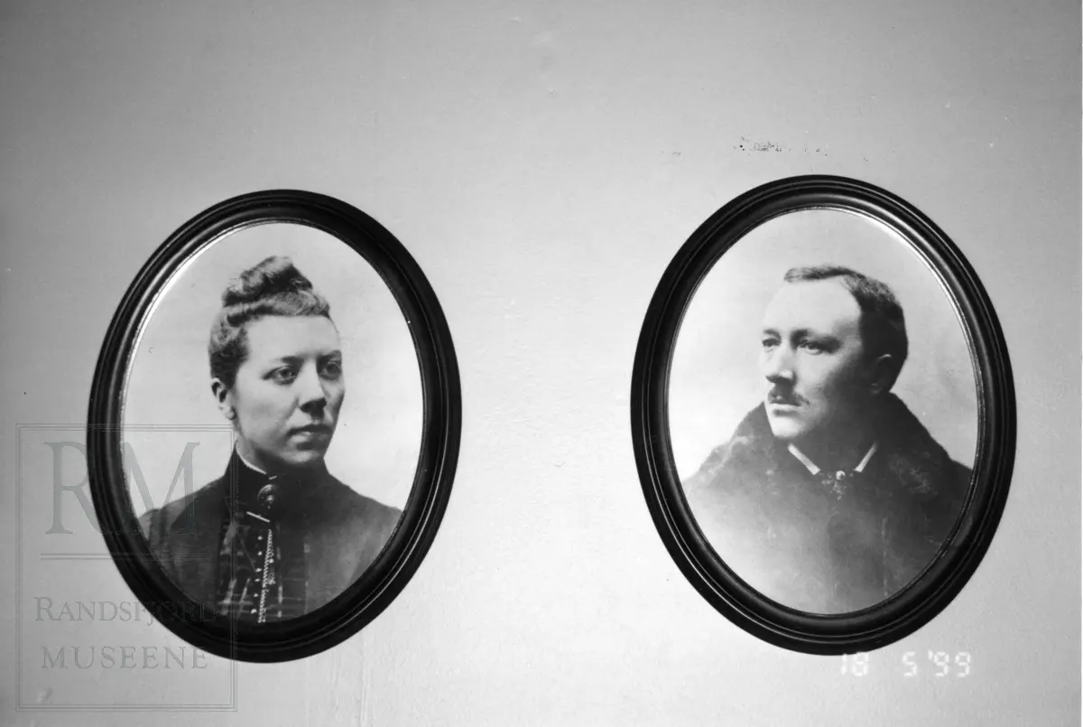 To fotografier i ramme. De to er Inga Holmsen og Anton Andersen Skøien ...