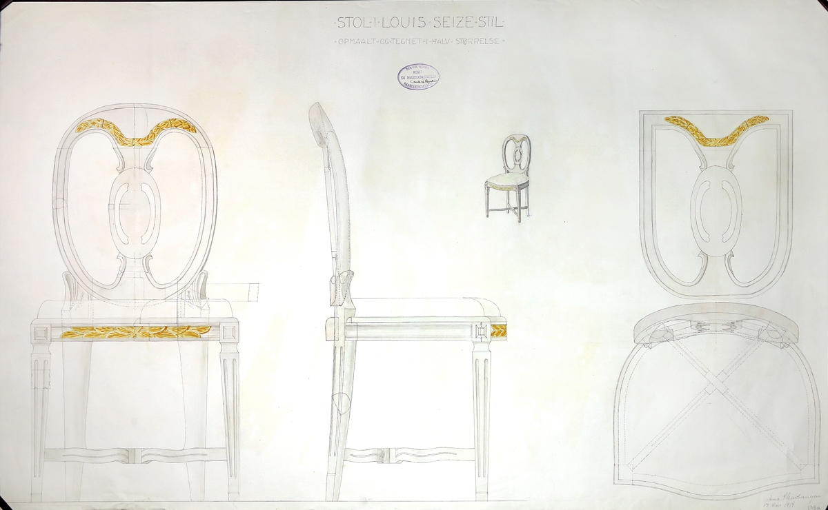 Tegning.Stol - Anno Glomdalsmuseet / DigitaltMuseum