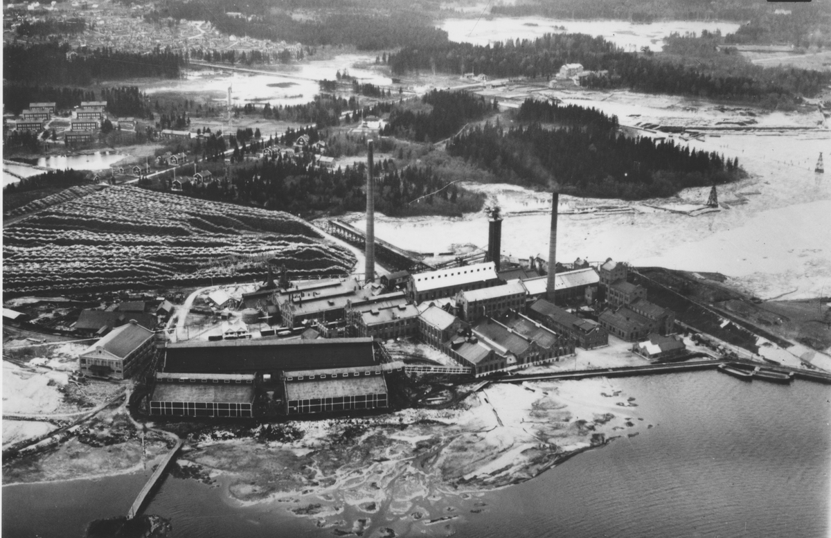 Massafabrikerna i Karskär (Korsnäsverken). Flygfoto år 1931. Foto: Aero ...