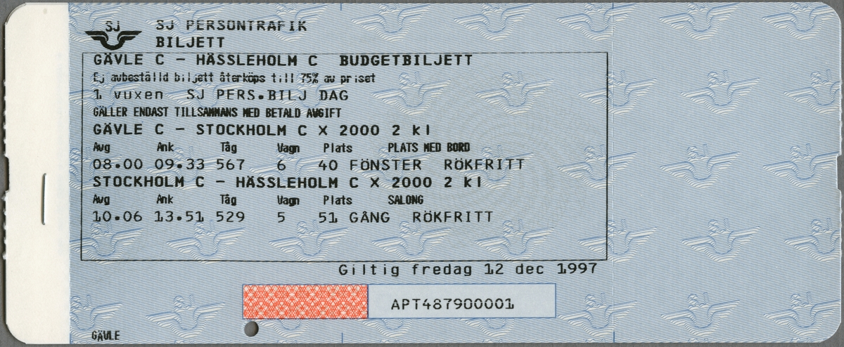 Enkelbiljett - Järnvägsmuseet / DigitaltMuseum