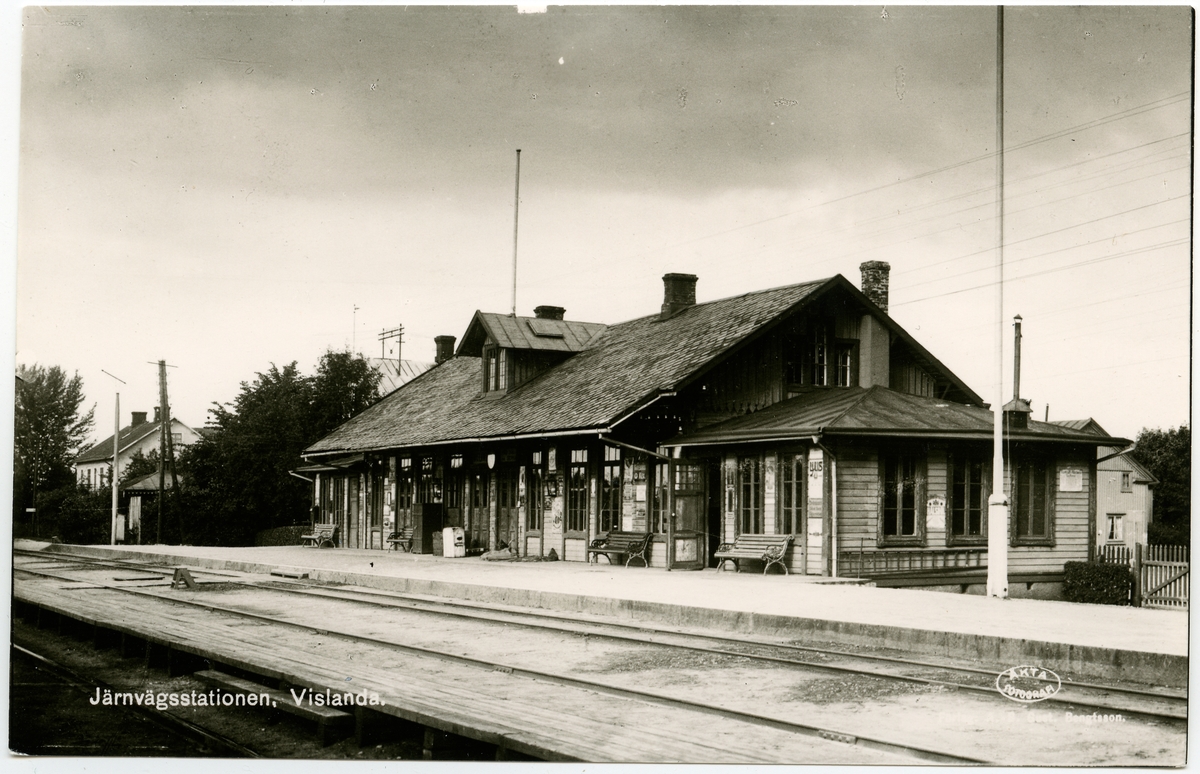Vislanda stationshus. - Järnvägsmuseet / DigitaltMuseum