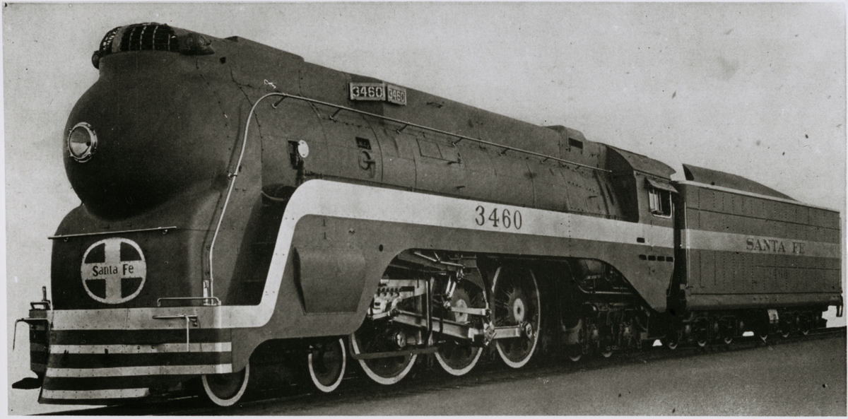 Atchison, Topeka och Santa Fe Railway, ATSF 3460 "Blue Goose". - Järnvägsmuseet / DigitaltMuseum