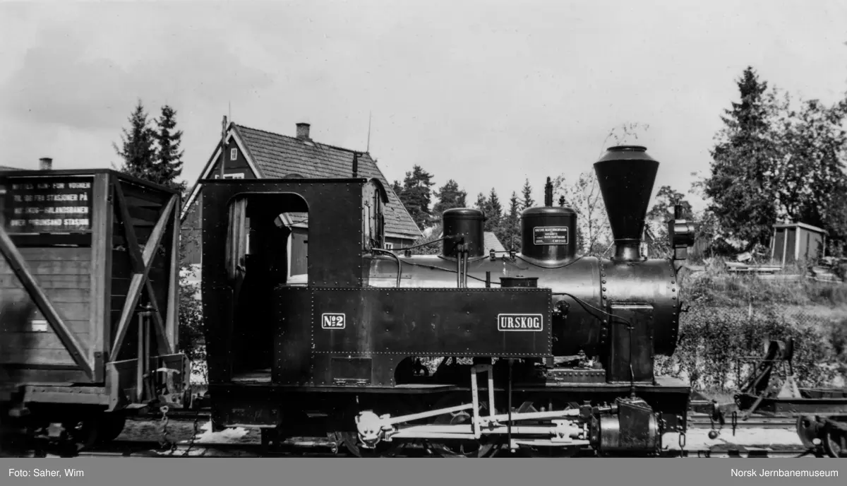 Damplokomotiv NSB type XXVII nr. 2 "Urskog" utstilt på Jernbanemuseet ...