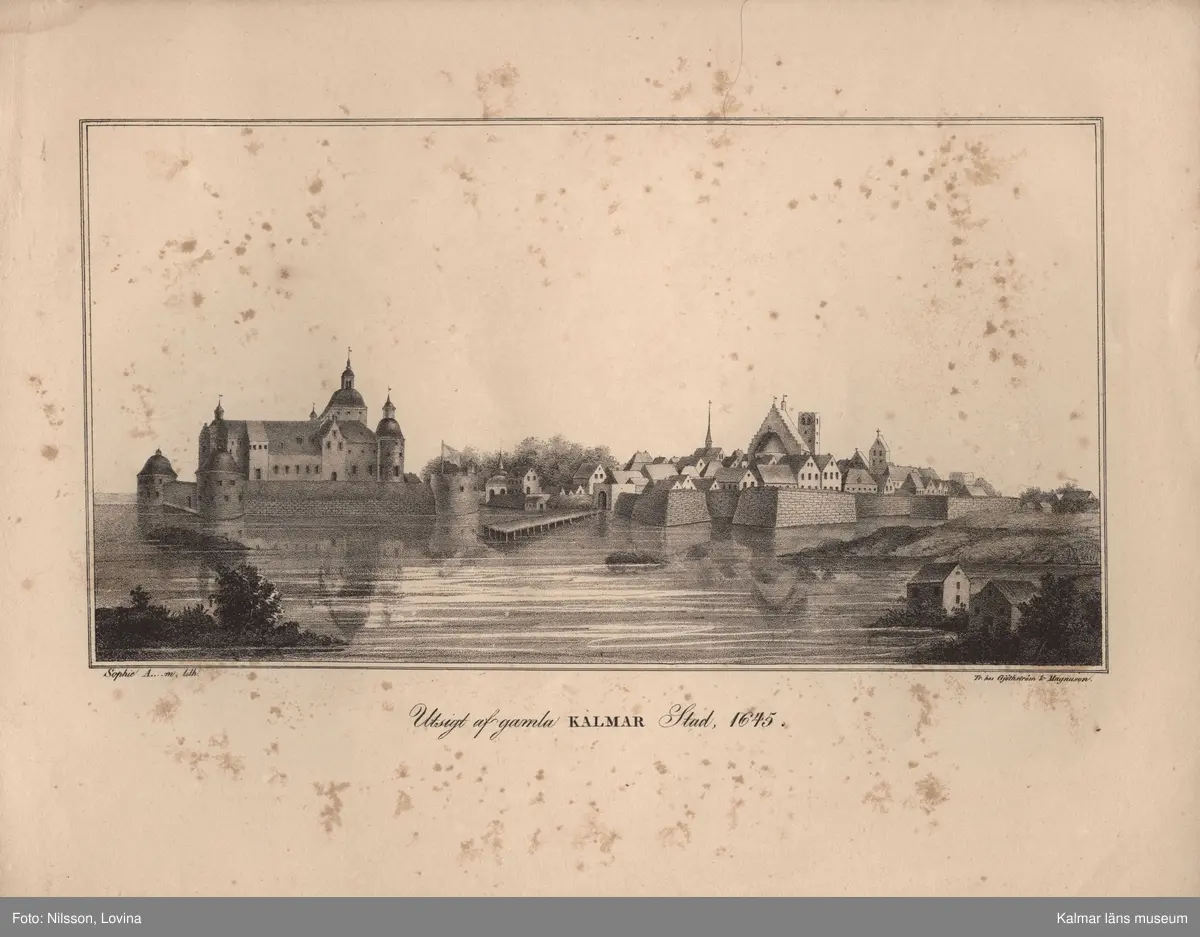 Utsigt af gamla Kalmar stad, 1645 [Litografi] - Kalmar läns museum ...