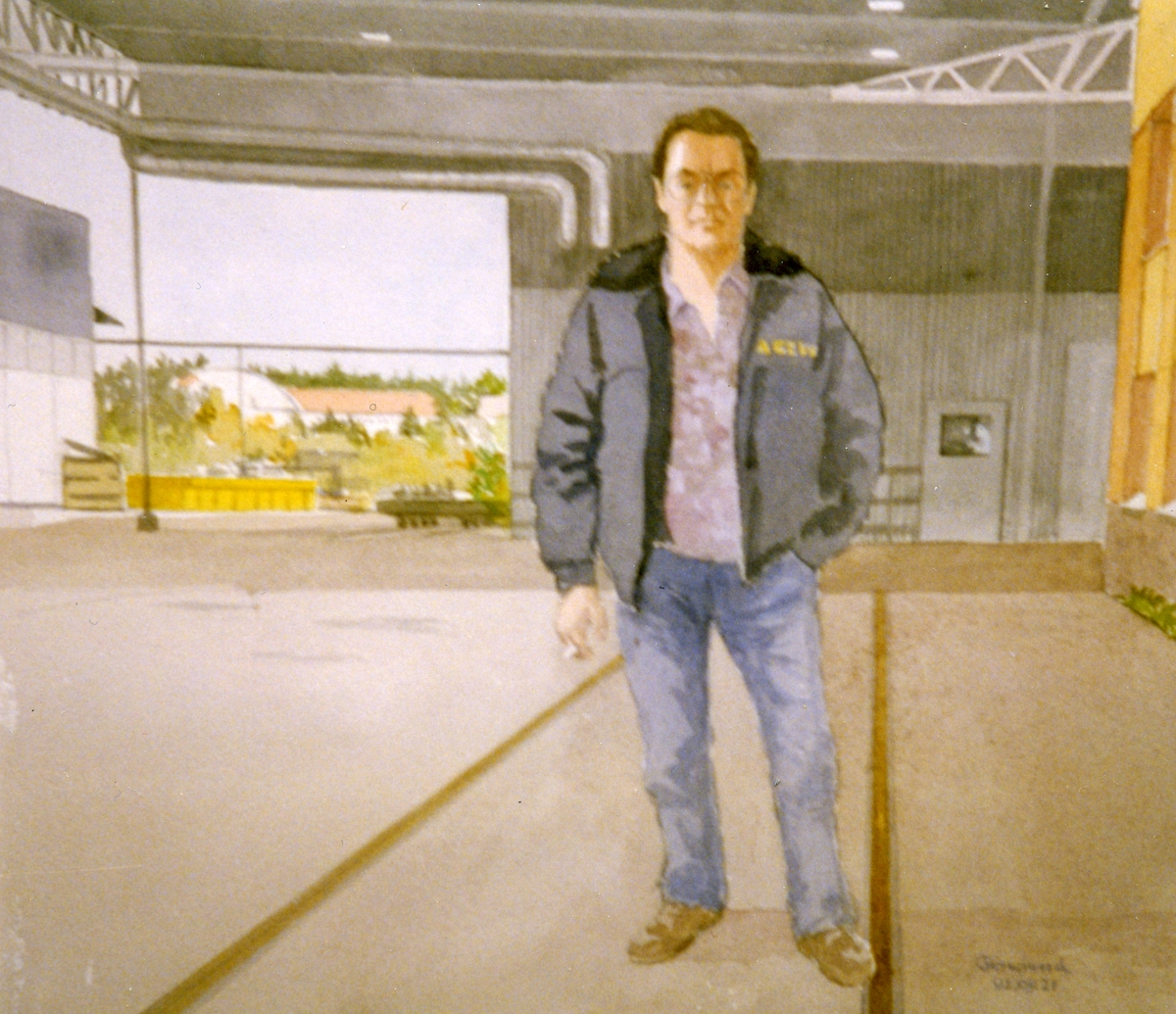 Willy Morin. 1992.04.20. AGEVE. Georg Englunds akvareller av/till arbetarna i Gävle när AGEVE ...