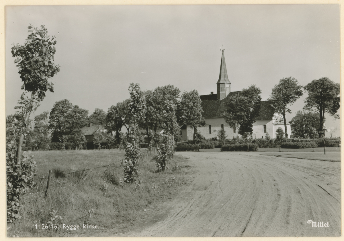 Rygge (kirkebygg, 5 bilder) - Mossebibliotekene / DigitaltMuseum