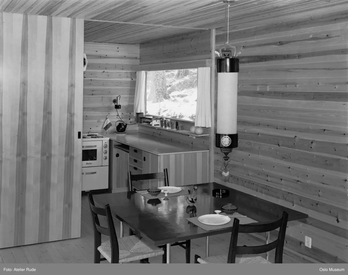 atriumhus, interiør, stue, spisekrok, kjøkken - Oslo Museum ...