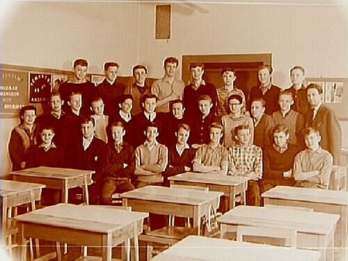 Olaus Petriskolan, klassrumsinteriör, klass 8A, sal 20. 28 pojkar med ...