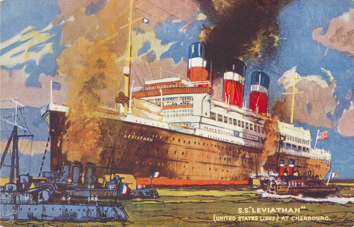 SS Leviathan i Cherbourg. Tillhörde United States Line. - Kalmar läns ...