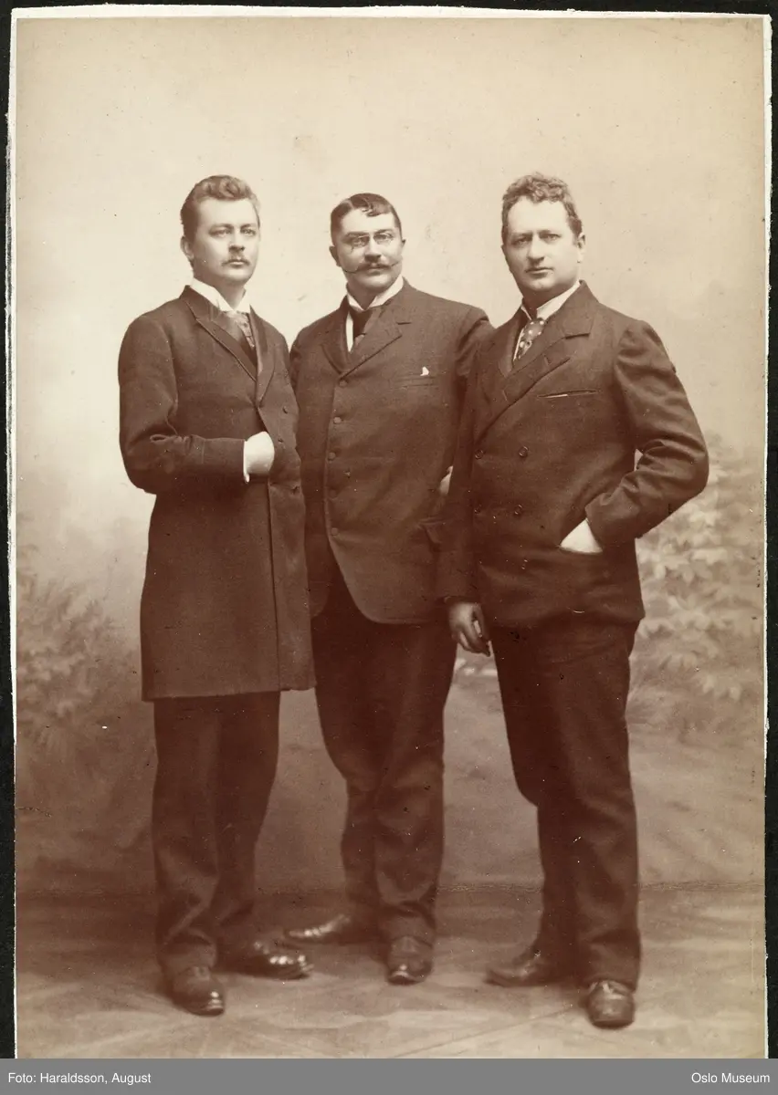 Nicolai Halvorsen, Olaf Hansson og Berent Schanche. - Oslo Museum ...