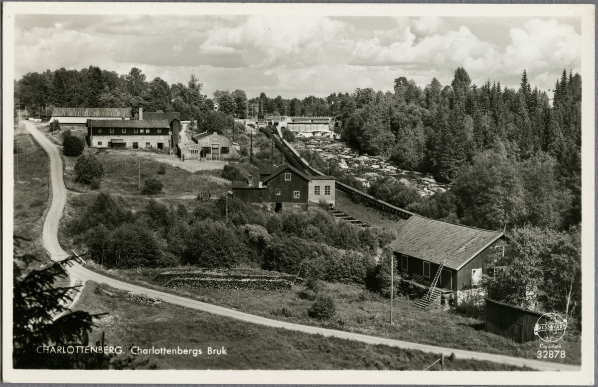 Vy över Charlottenbergs bruk. - Järnvägsmuseet / DigitaltMuseum