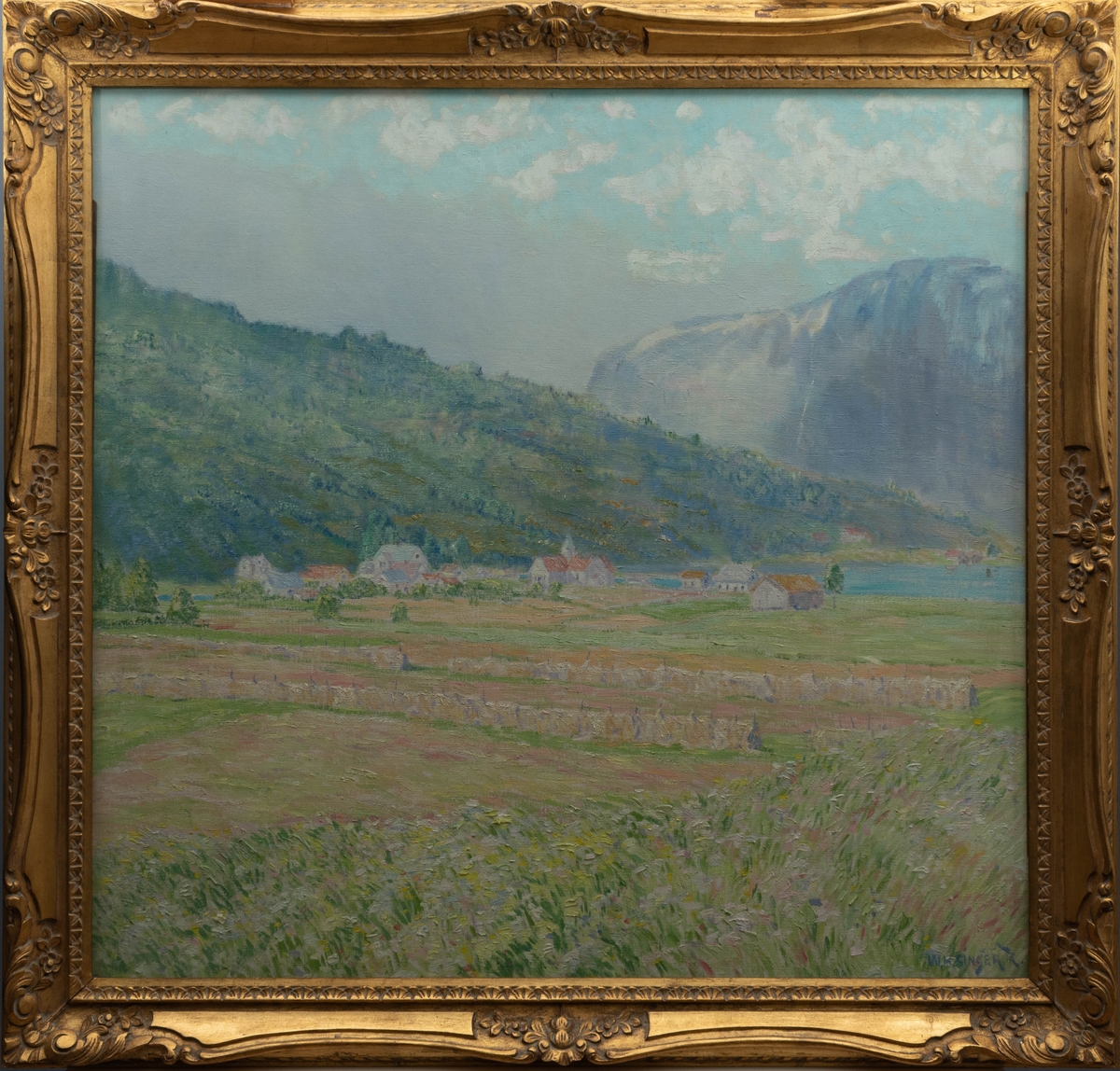 " Landskap med hesjer " [Landskapsmaleri] - KODE kunstmuseer og komponisthjem / DigitaltMuseum