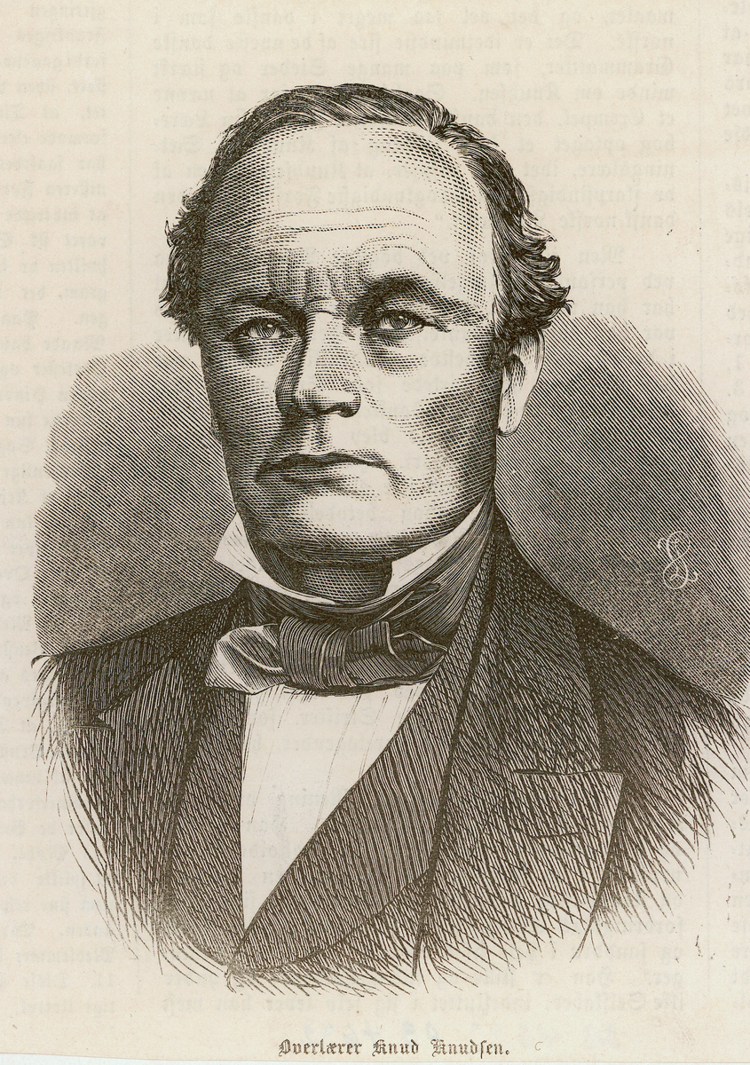 Overlærer Knud Knudsen [xylografi] - Oslo Museum / DigitaltMuseum