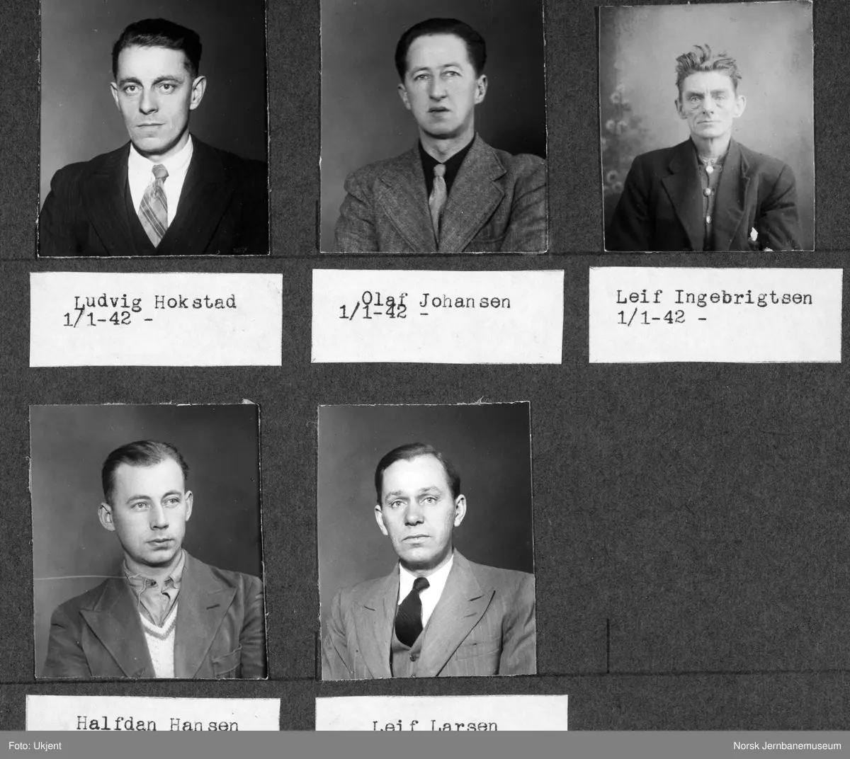 Personalbilder fra Mo i Rana stasjon : lokomotivførerne Hokstad ...