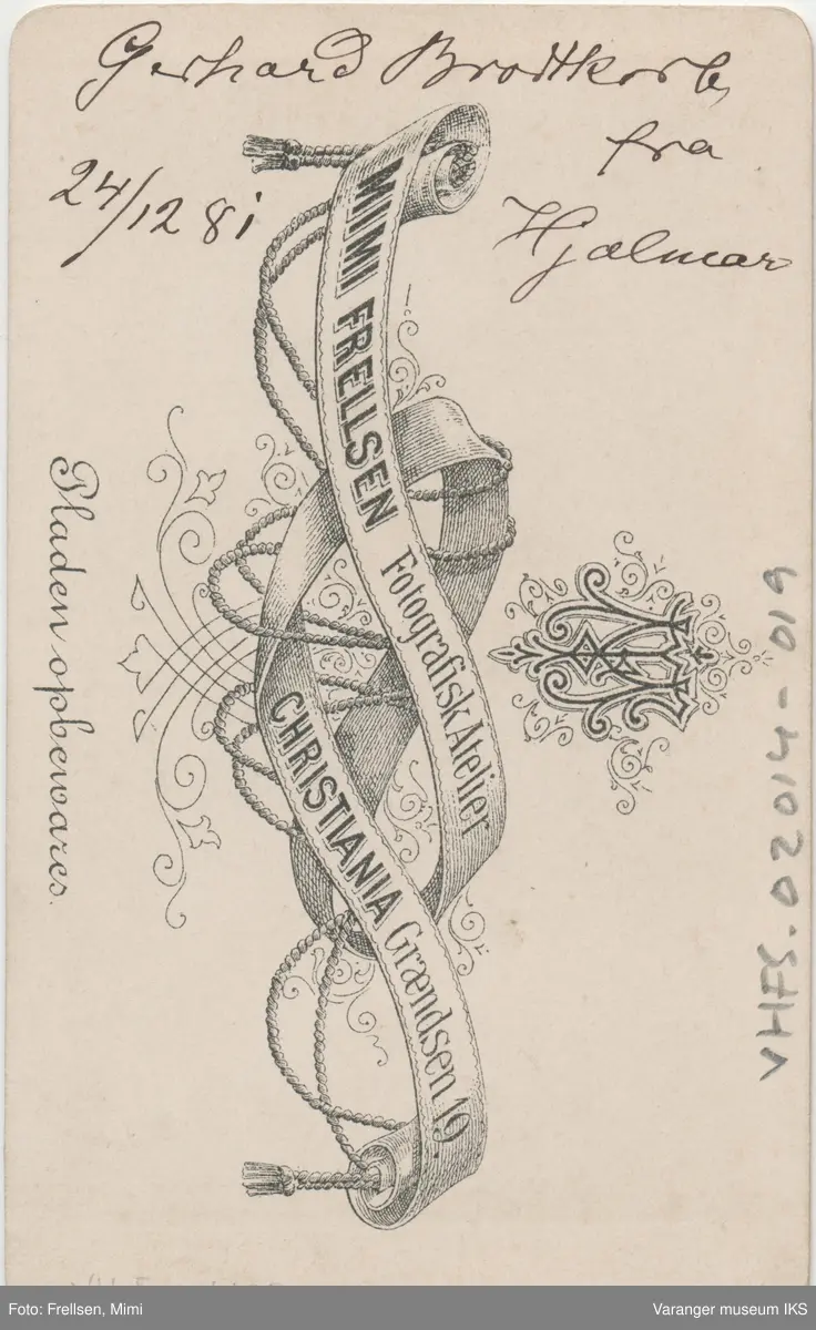 Portrett, Hjalmar Brodtkorb, 1881 - Vardø Museum / DigitaltMuseum