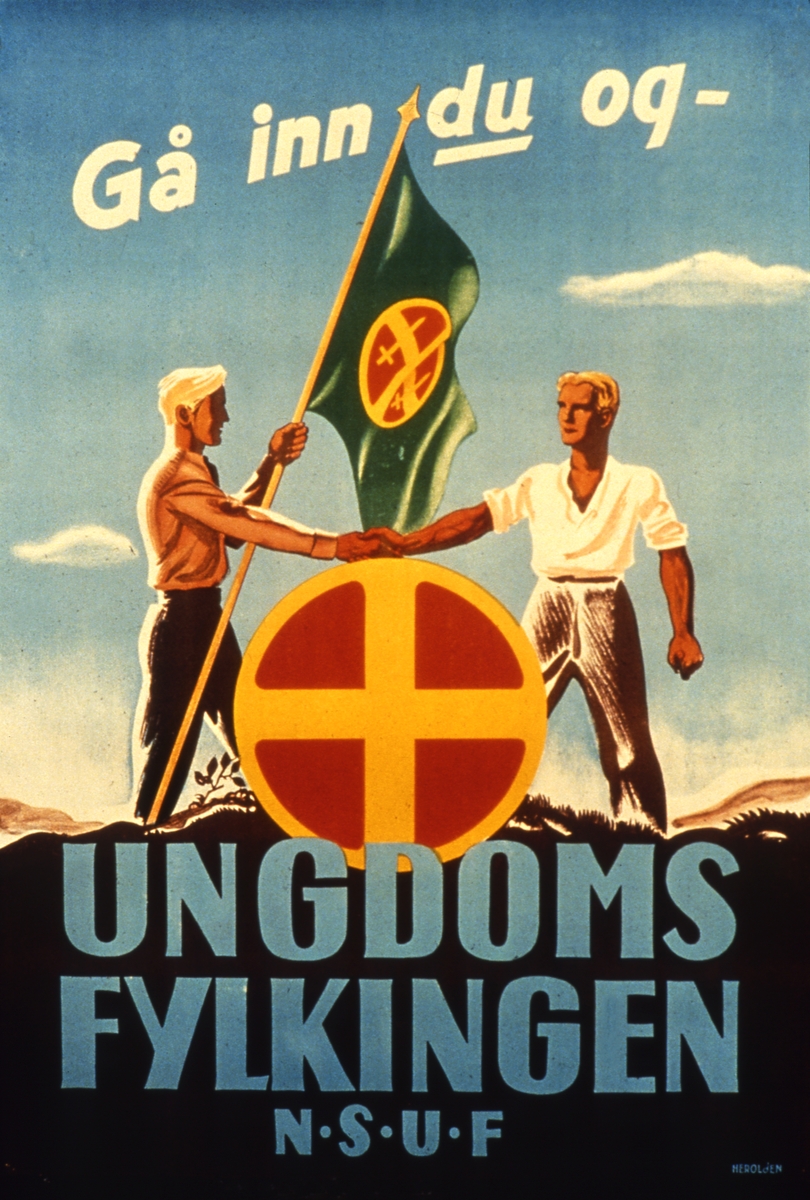 KRIGEN 40-45. JONSOK. NSUF. PROPAGANDA-PLAKATER. HIRDEN. DUPLIKAT ...